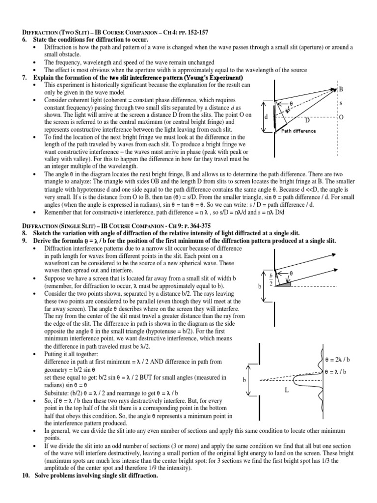 Diffraction Interference Pdf Angular Resolution Diffraction