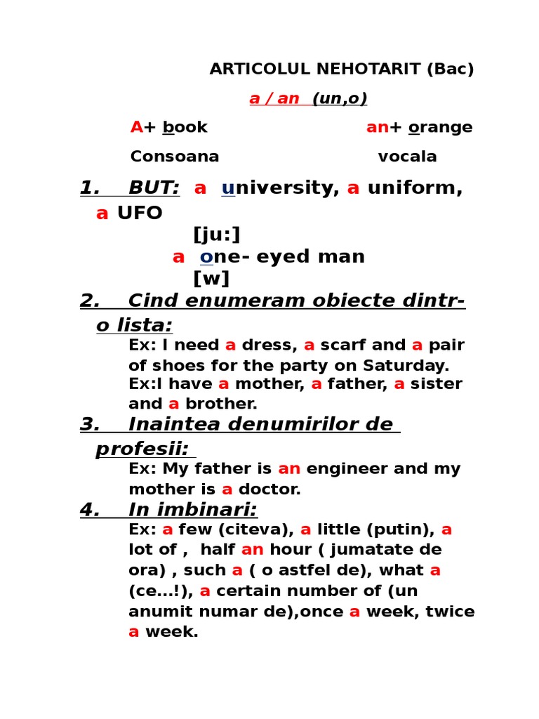 Understanding Indefinite Articles in English | PDF