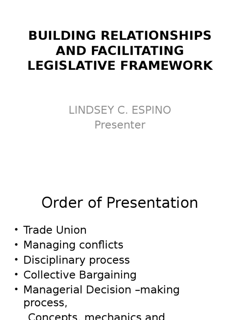 Human Resource Building Relationships and Facilitating Legislative ...