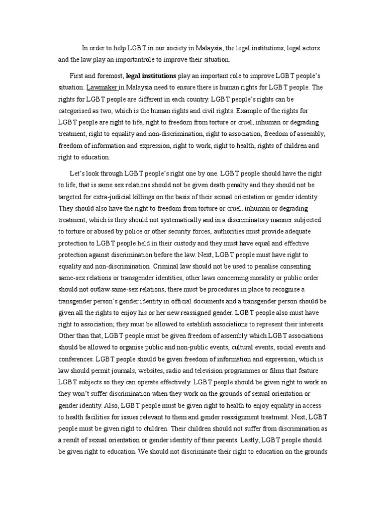 LGBT Essay | PDF | Social Science