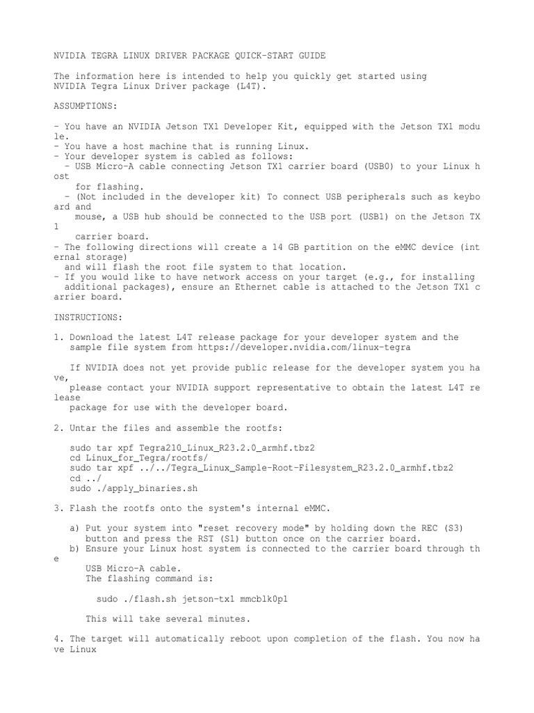 Nvidia Tegra Linux Driver Installation Guide | PDF | Ubuntu (Operating System) | Usb