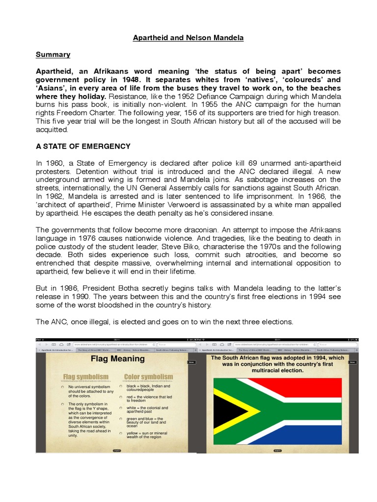 Apartheid and Mandela PDF | PDF | Nelson Mandela | Apartheid
