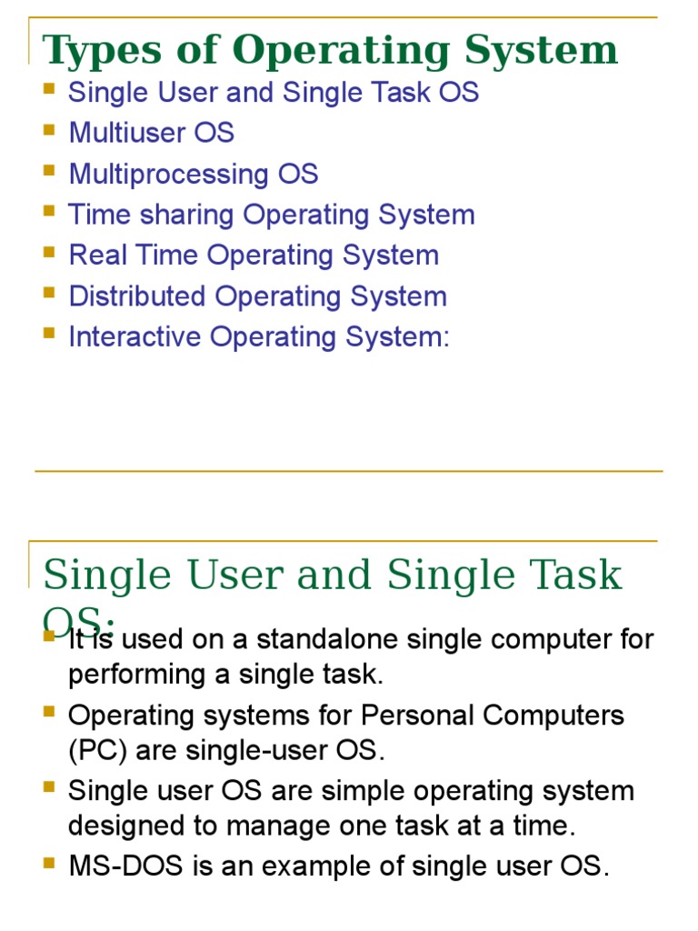 Types of Operating System | PDF | Operating System | Unix