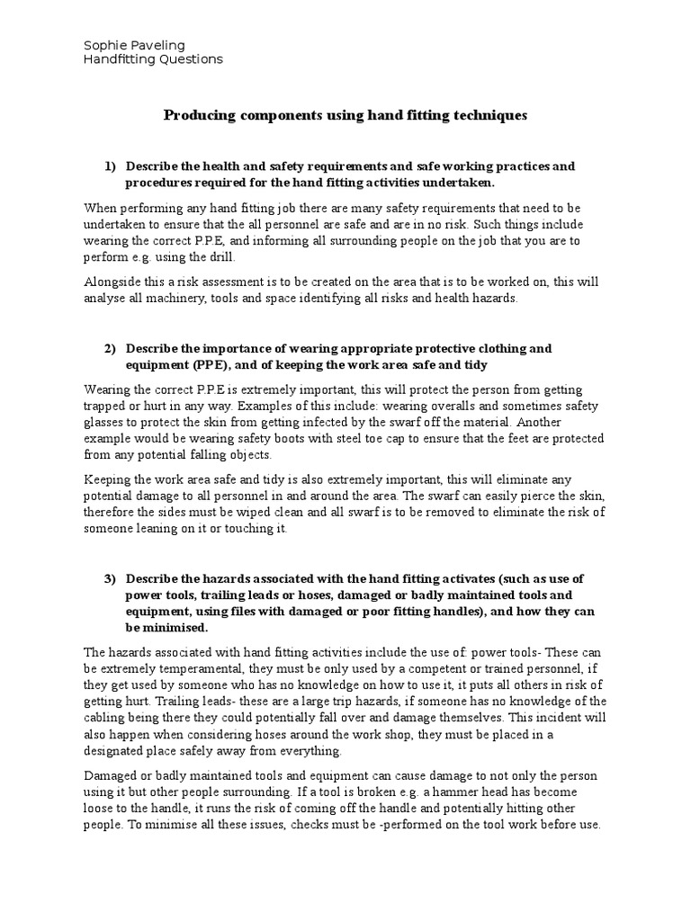 Producing Components Using Hand Fitting Techniques | PDF | Drill | Abrasive
