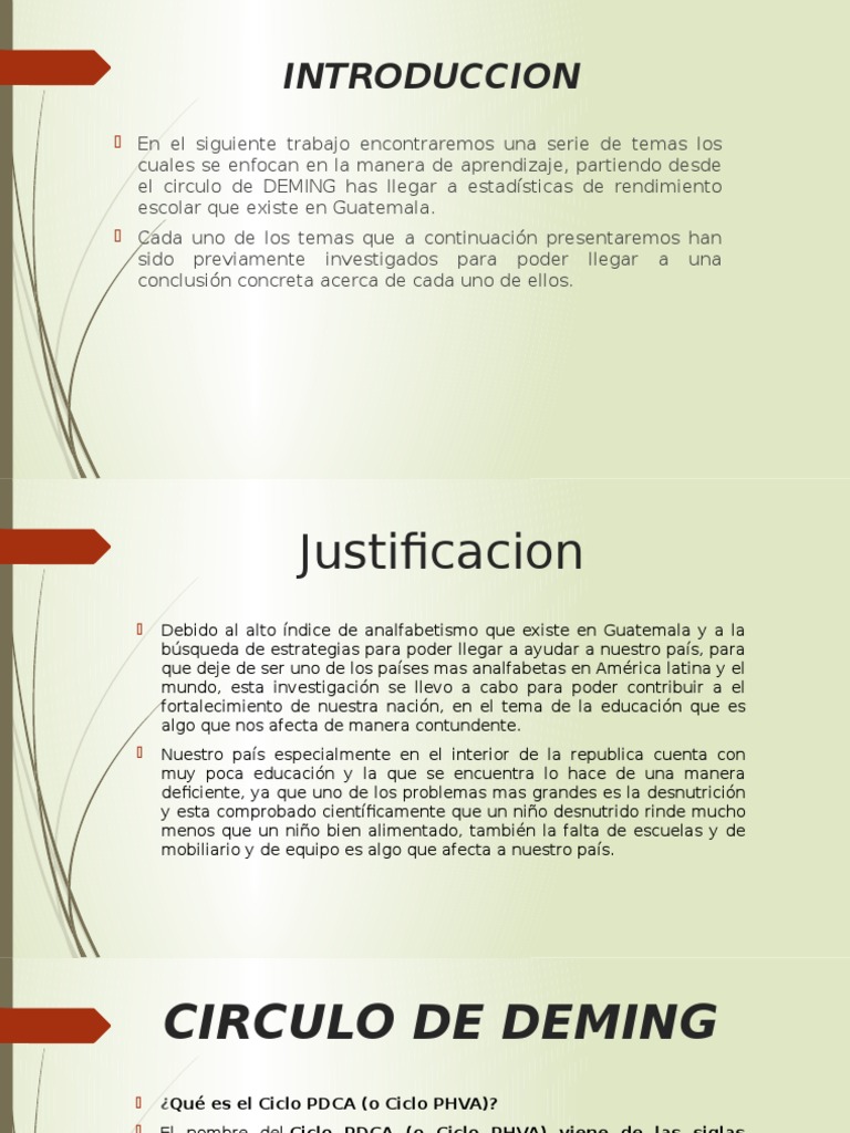 Circulo de Deming | PDF | Motivación | Motivacional