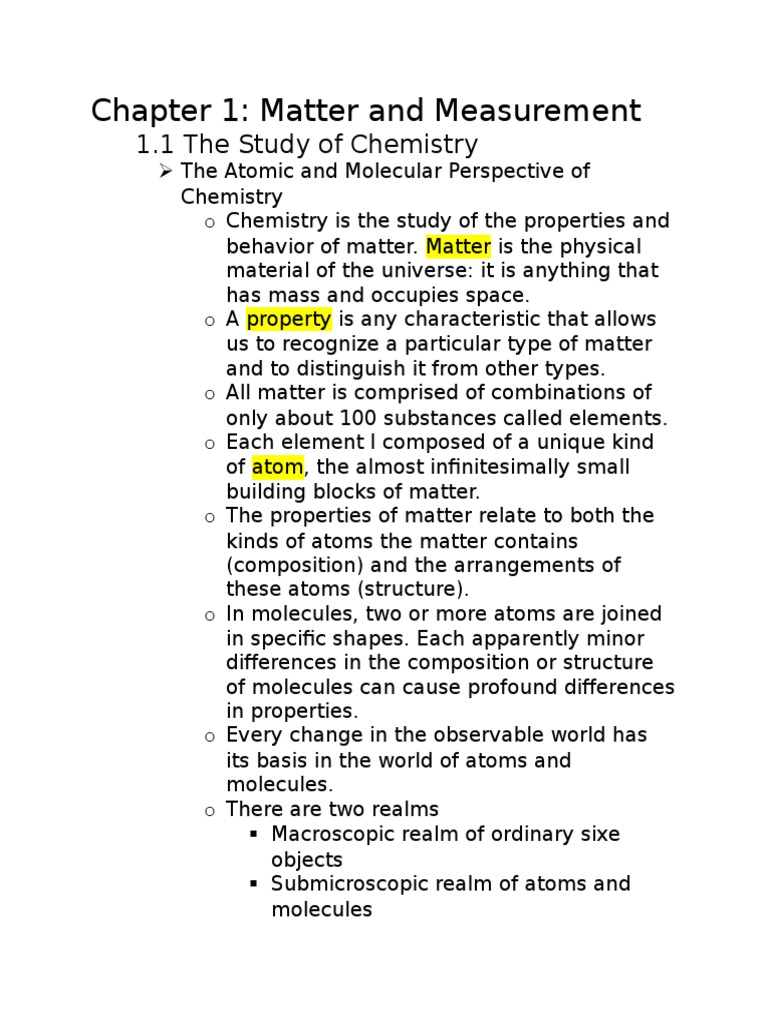 Chem Chapter 1 Review | PDF | Mixture | Significant Figures