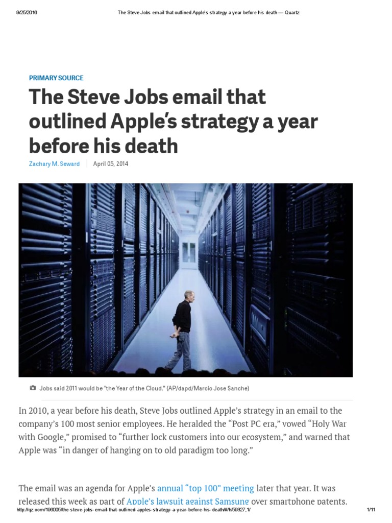 The Steve Jobs Email That Outlined Apple's Strategy A Year Before His ...