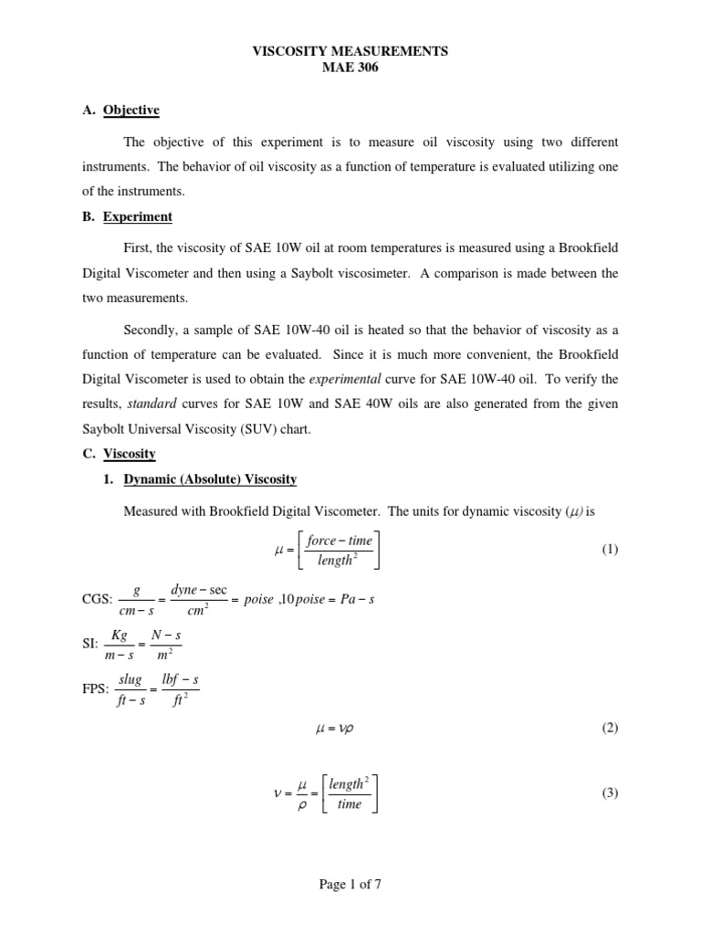 MAE306 Viscosity | PDF | Viscosity | Soft Matter