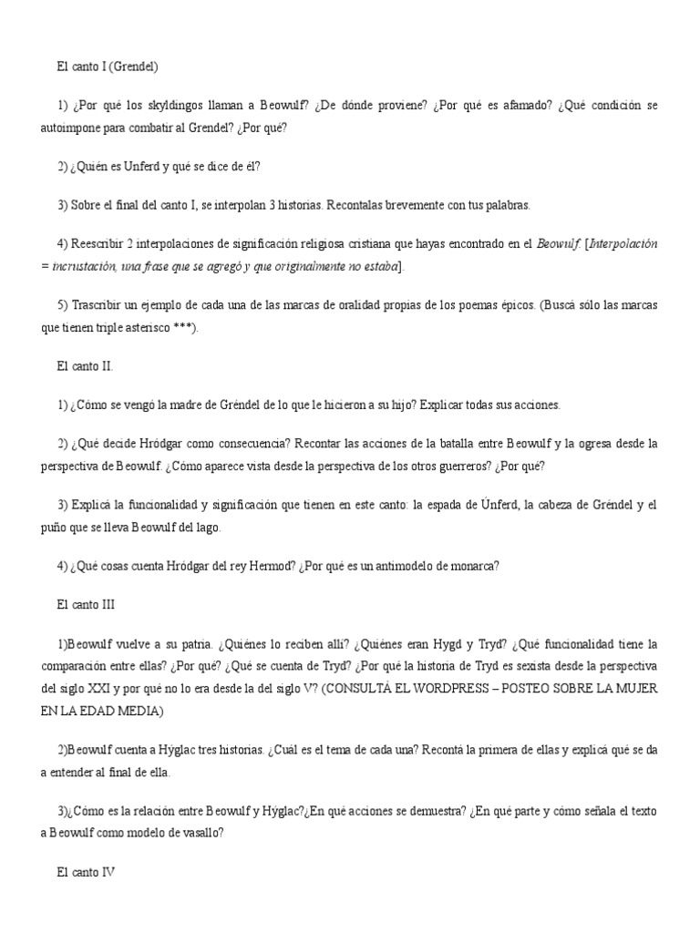 TP Beowulf | PDF | Beowulf | Geats