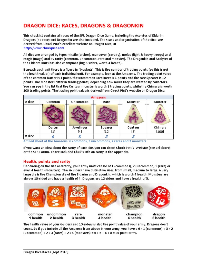 Dragon Dice - Races, Dragons & Dragonkin | PDF | Leisure