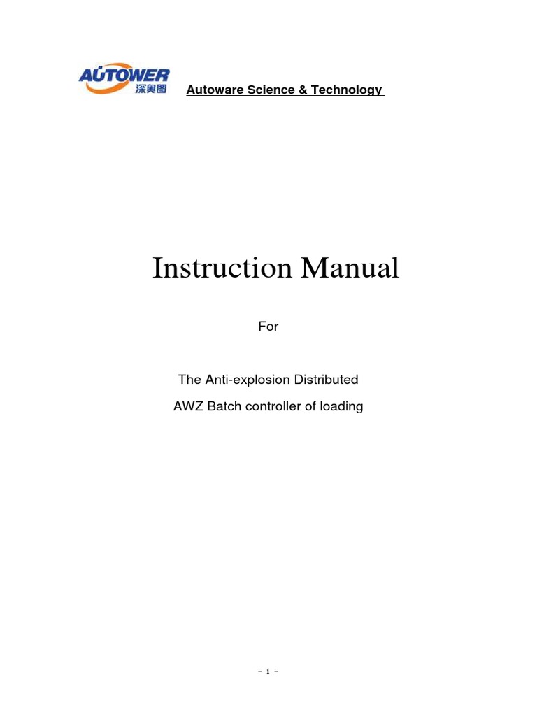 AWZ Batch Controller Instruction Manual | PDF | Cable | Booting