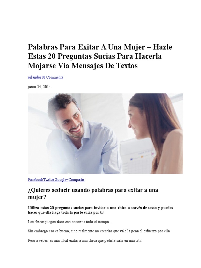 Palabras para Exitar A Una Mujer | PDF | Servicio de mensajes cortos | Ocio