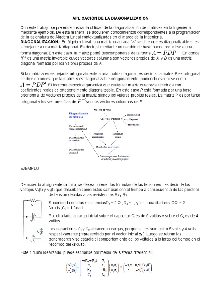 Aplicación de La Diagonalizacion | PDF | Valores propios y vectores ...