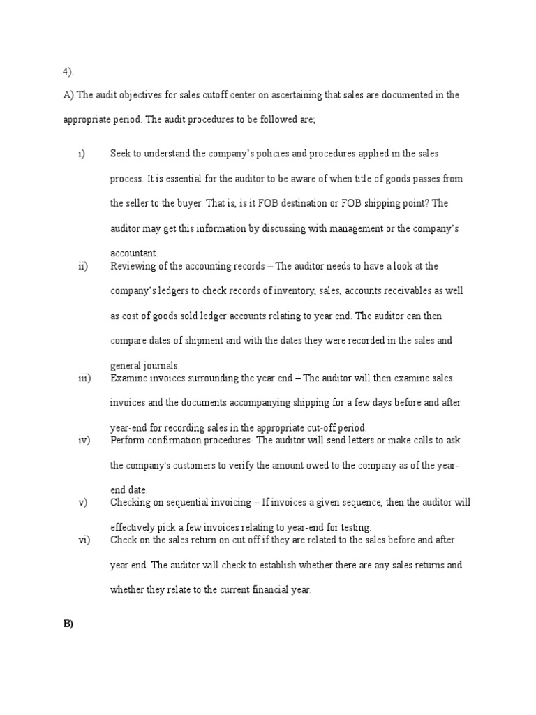 Cut - off.docx | Audit | Debits And Credits