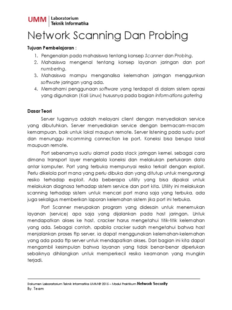 Modul 1 Network Scanning Dan Probing | PDF