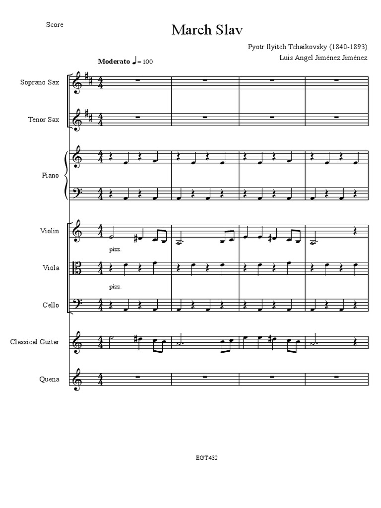 March Slav | PDF | Classical Music | Musical Instruments