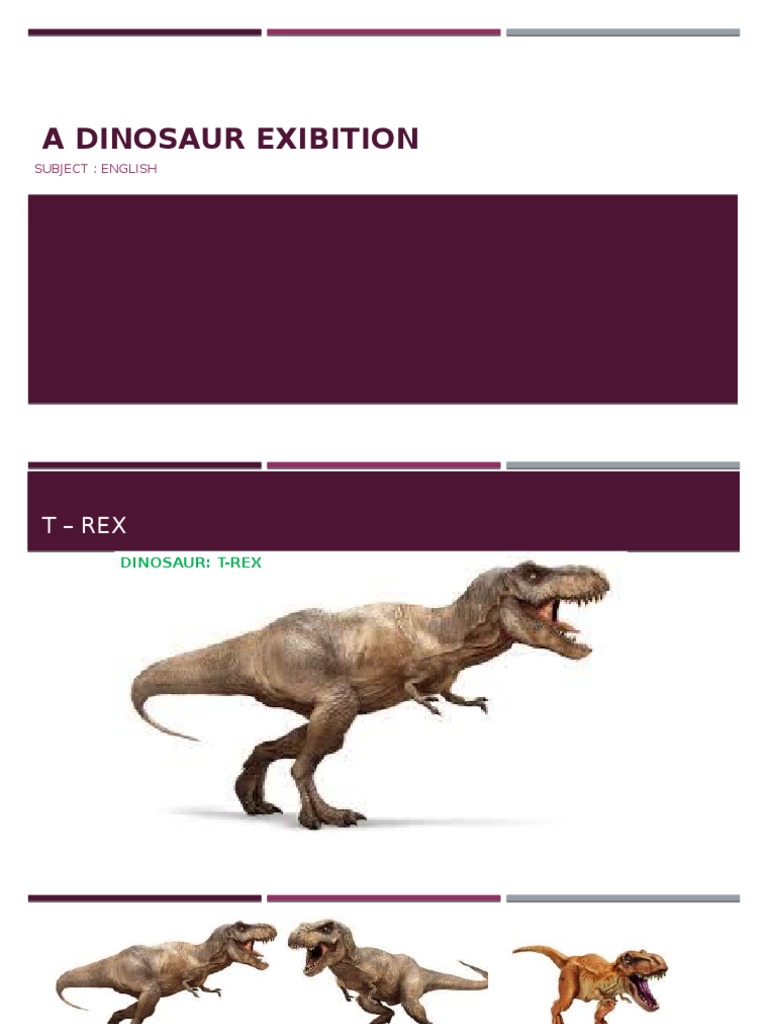 A Dinosaur Exibition: Subject: English | PDF | Tyrannosaurus | Dinosaurs
