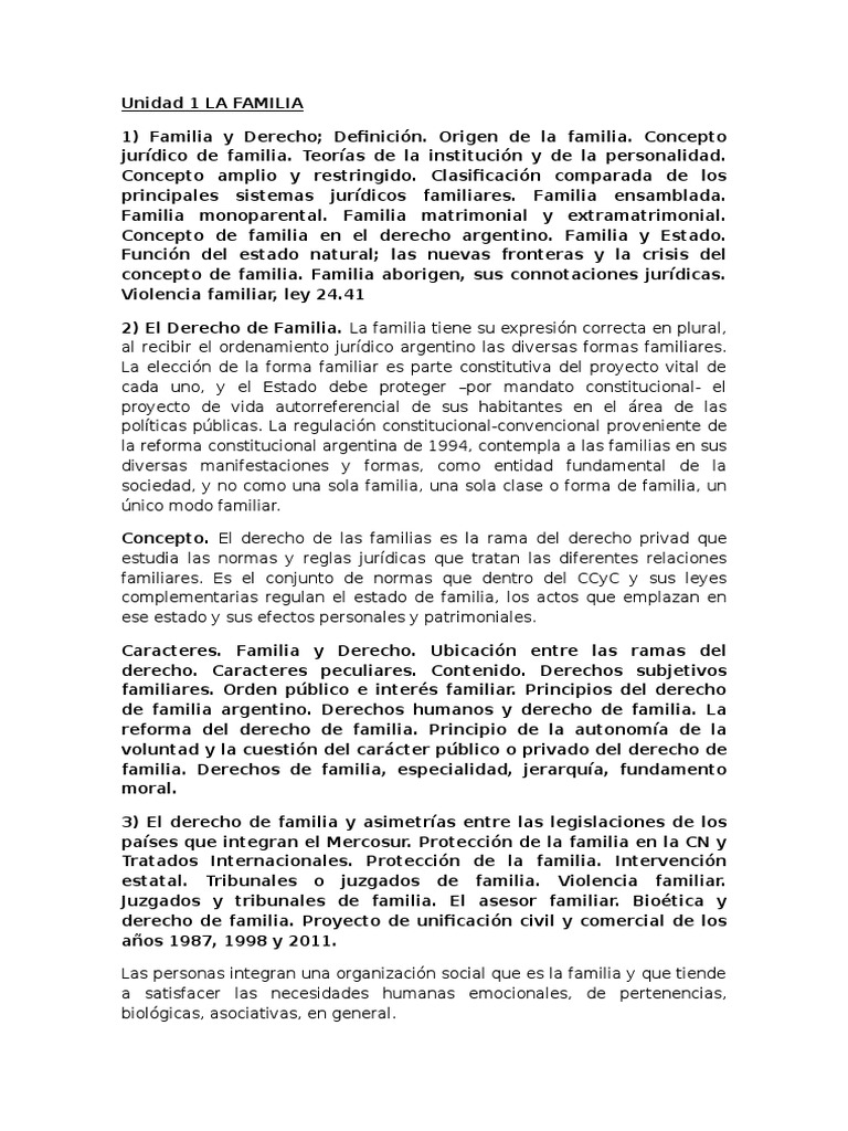 Unidad 1 La Familia | PDF | Familia | Matrimonio