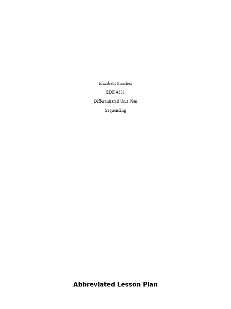 Abbreviated Lesson Plan | PDF | Educational Assessment | Causality