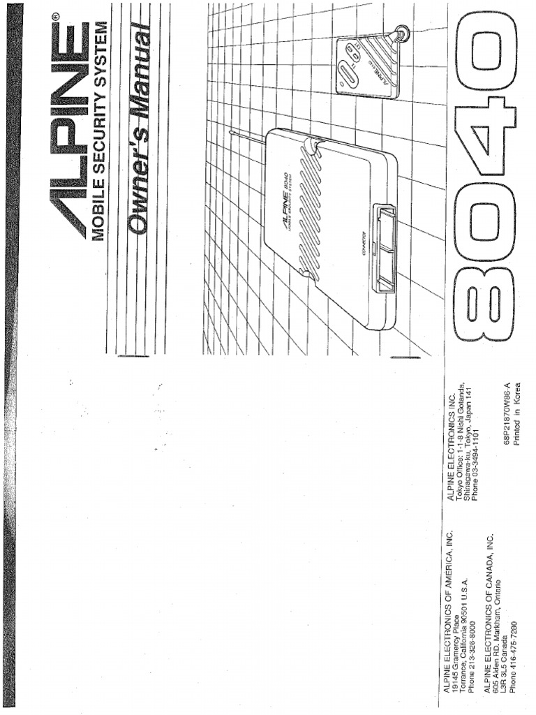 Alpine 8040 Manual | PDF