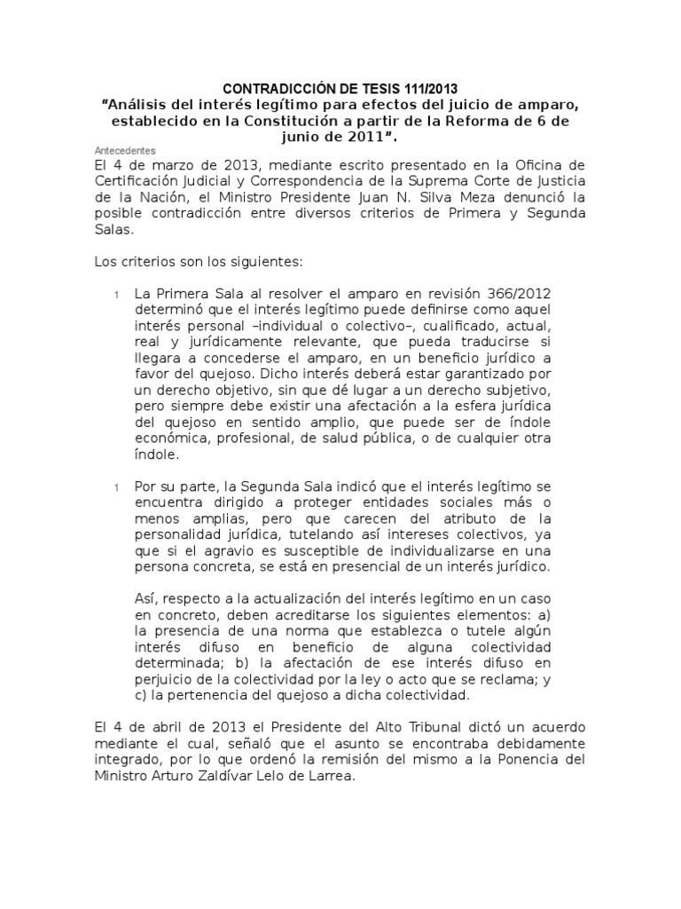 Contradicción De Tesis 111 Pdf Caso De Ley Ley Procesal