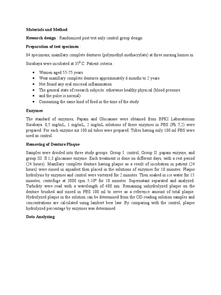 Example Materials and Method | PDF