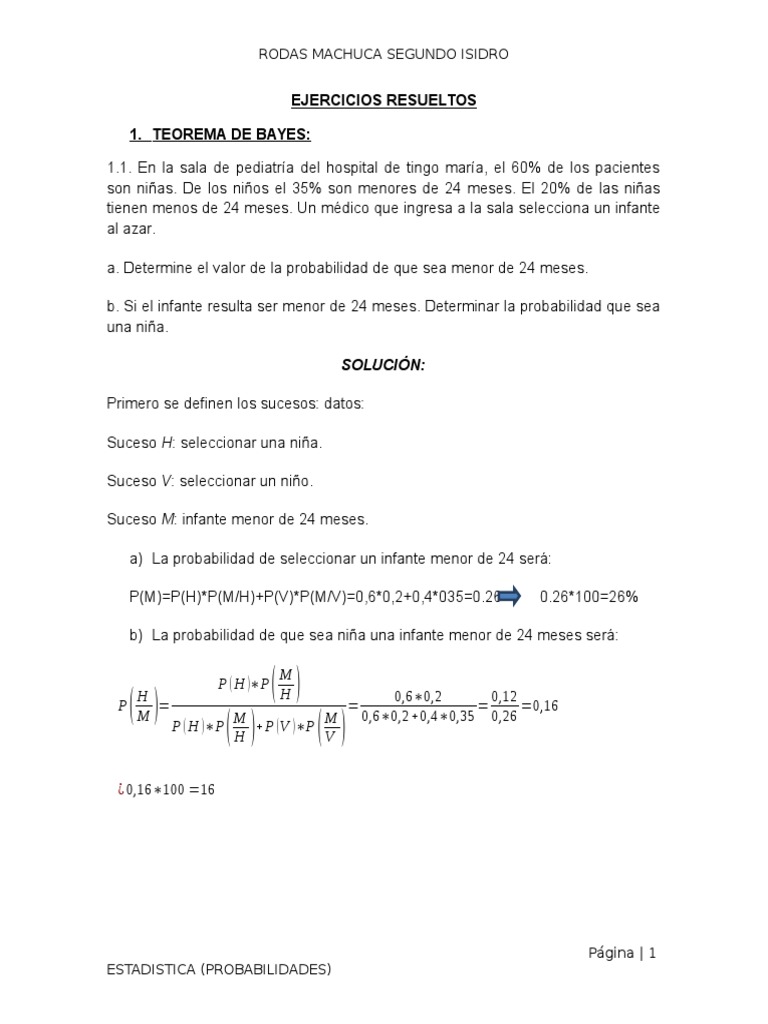 Estadistica Y Probabilidad Ejercicios Resueltos De Primero