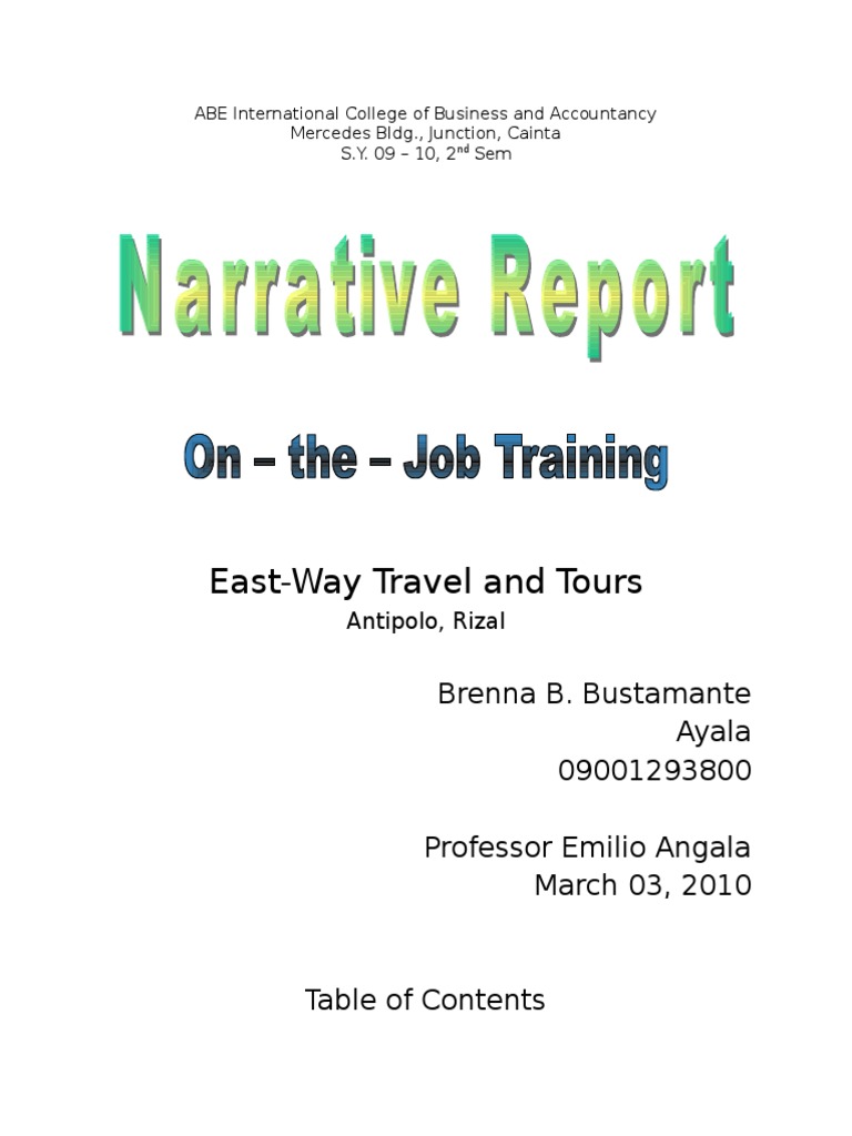 Docslide - Us - Narrative Report 55845ade5ae4c | PDF | Travel Agency ...