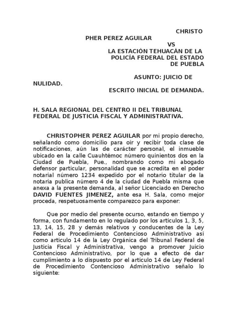 Demanda en Materia Fiscal | PDF | Caso de ley | Constitución
