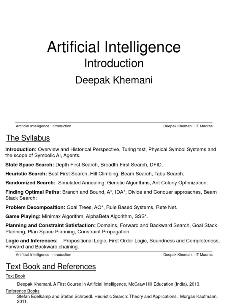 Artificial Intelligence Introduction | PDF | Artificial Intelligence ...