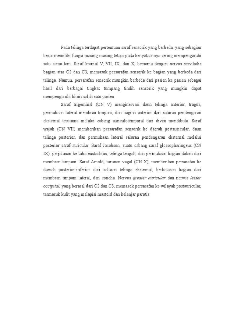 Inervasi Saraf pada Telinga | PDF | Ilmu Sosial | Seni