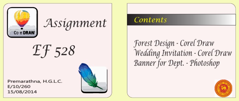 Assignment: Forest Design - Corel Draw Wedding Invitation - Corel Draw ...