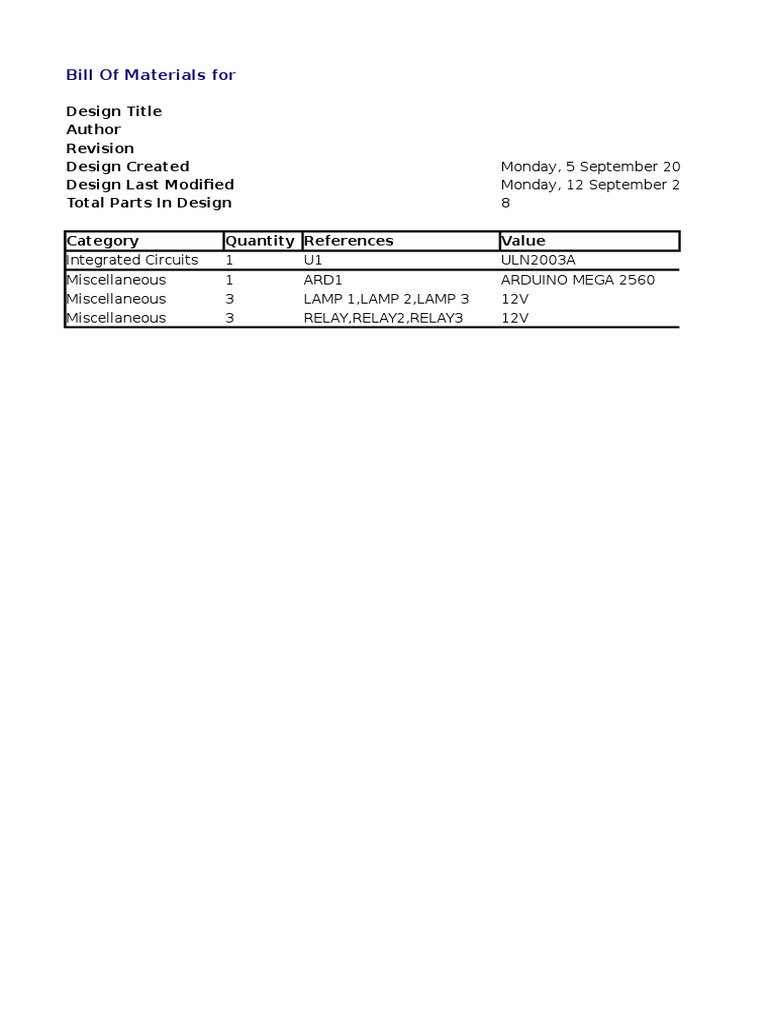 Proteus Sample Bill | PDF | Electrical Engineering