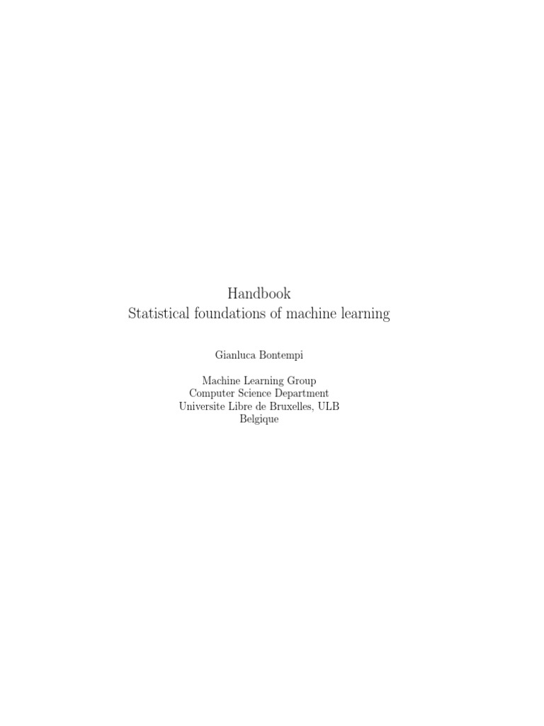 Handbook Statistical Foundations of Machine Learning | PDF | Resampling ...