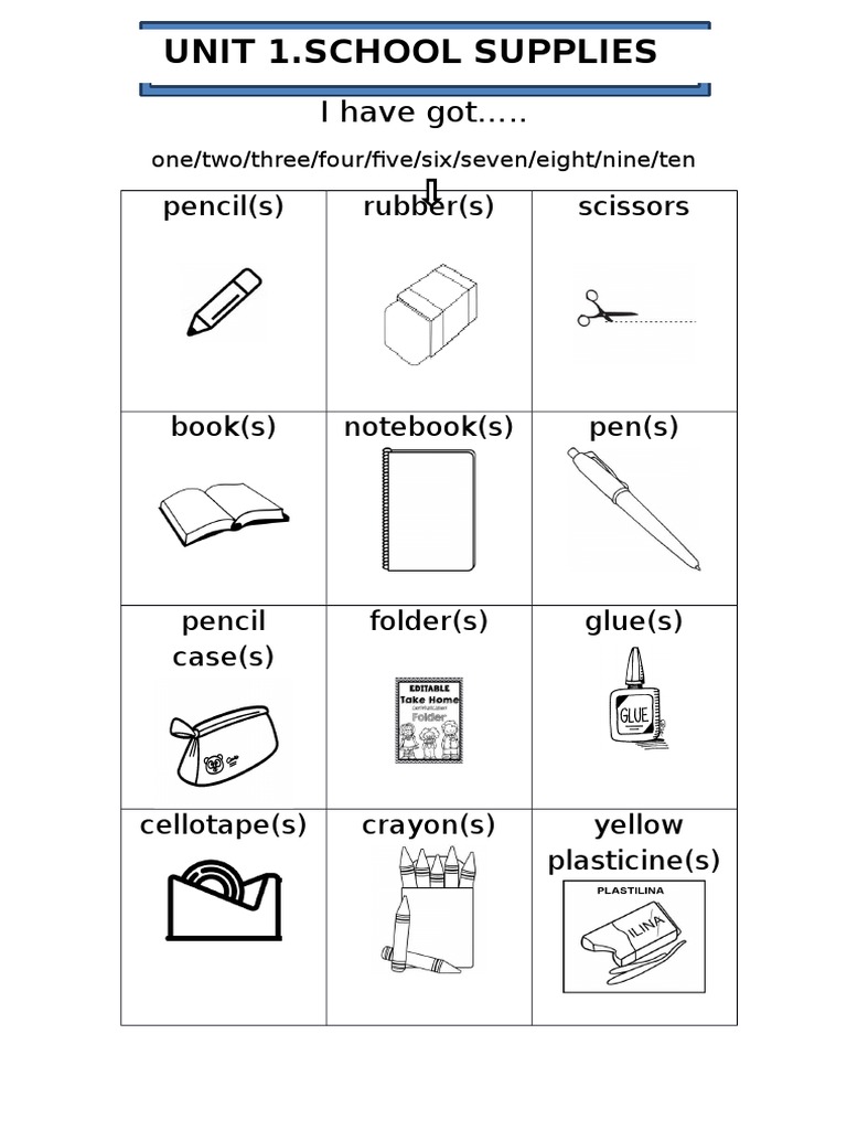 Unit 1.school Supplies: I Have Got . | PDF