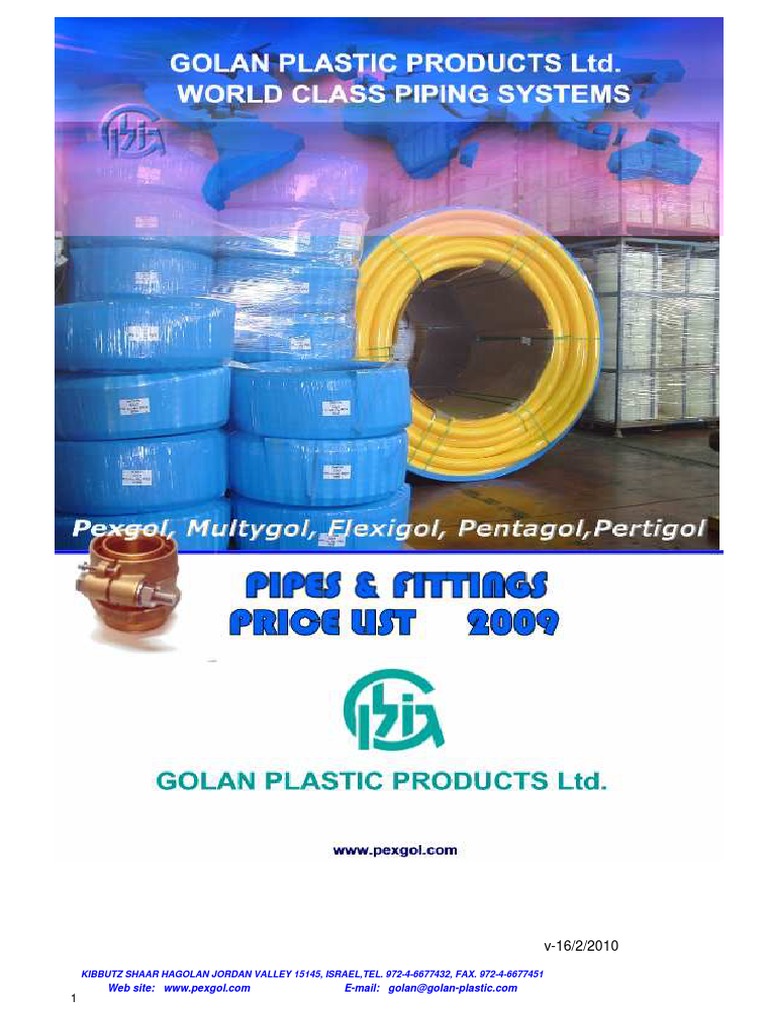 Pexgol Pipes and Fittings | PDF | Pipe (Fluid Conveyance) | Screw