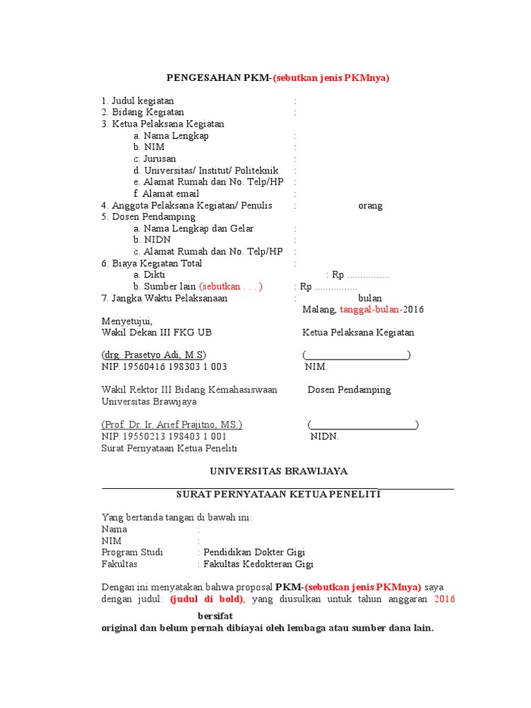 Lembar Pengesahan Dan Orisinalitas PKM | PDF