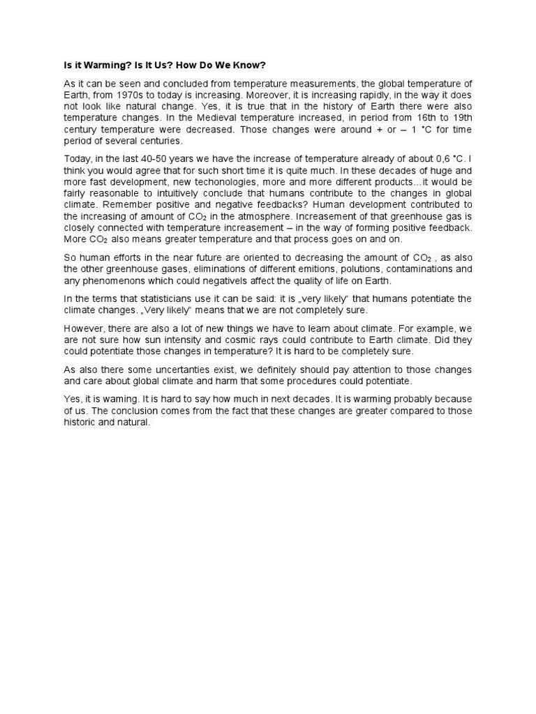 Is It Warming | PDF