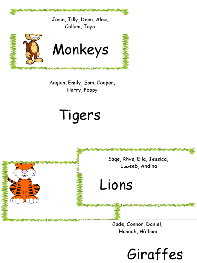 Guided Reading - Group Animal Labels | PDF