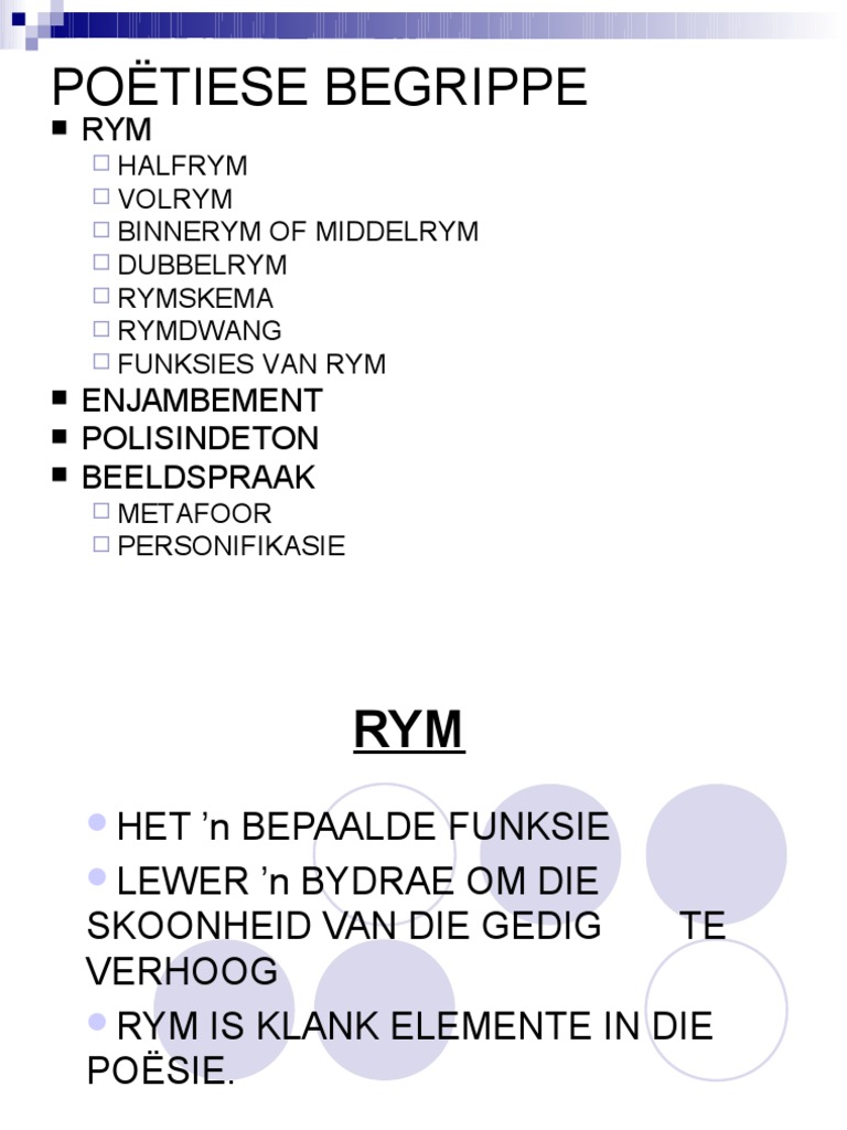 Poëtiese Begrippe | PDF