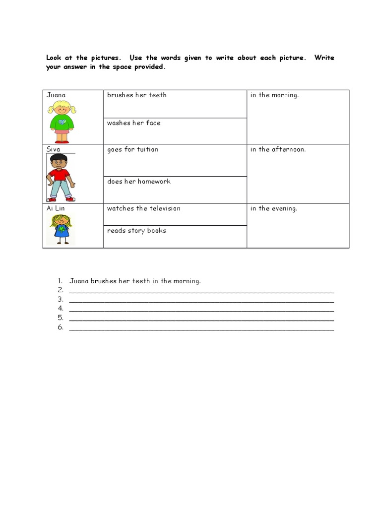 Writing Prompts for Daily Activities | PDF