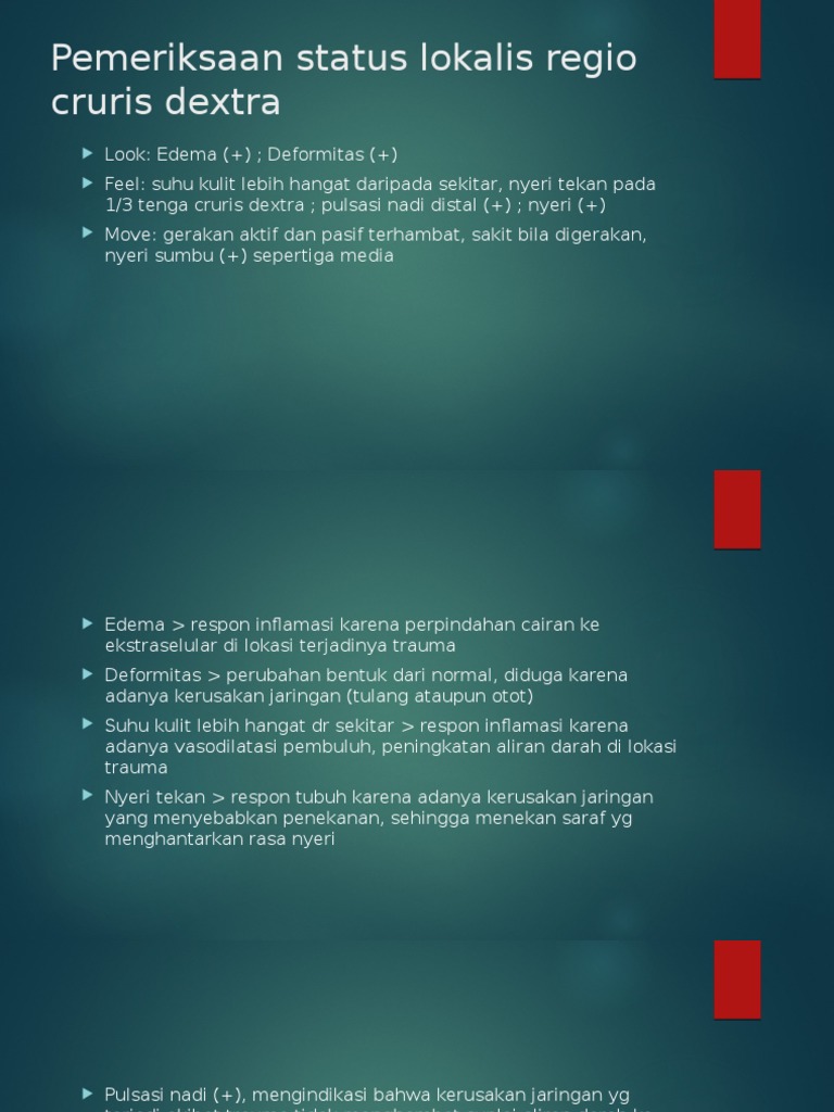 Pemeriksaan Status Lokalis Regio Cruris Dextra | PDF