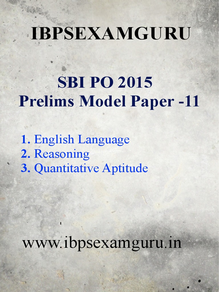 SBI PO Preliminary Model Paper 11 | PDF | Agriculture | Foods