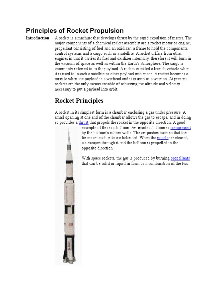 05 Rocket Propulsion Basics | PDF | Rocket Propellant | Liquid ...