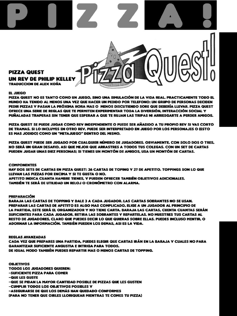 Pizza Quest | PDF