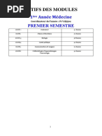Cours de Médecine 1ère Année S1 | PDF