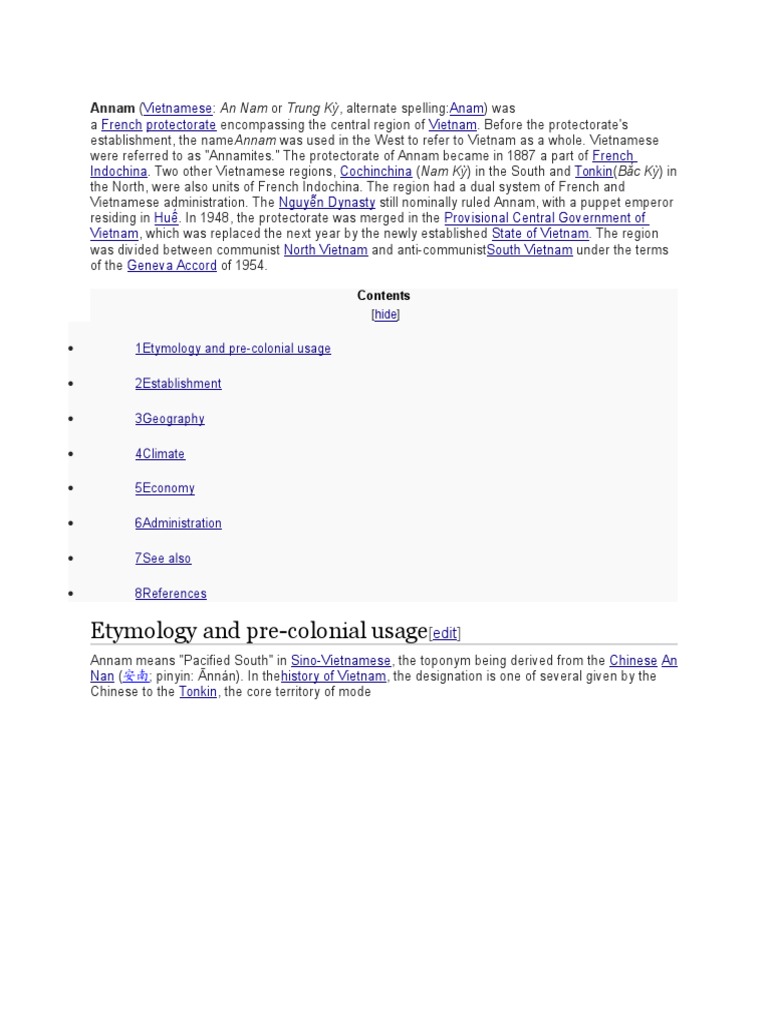 Etymology and Pre-Colonial Usage: Annam ( | PDF | Travel
