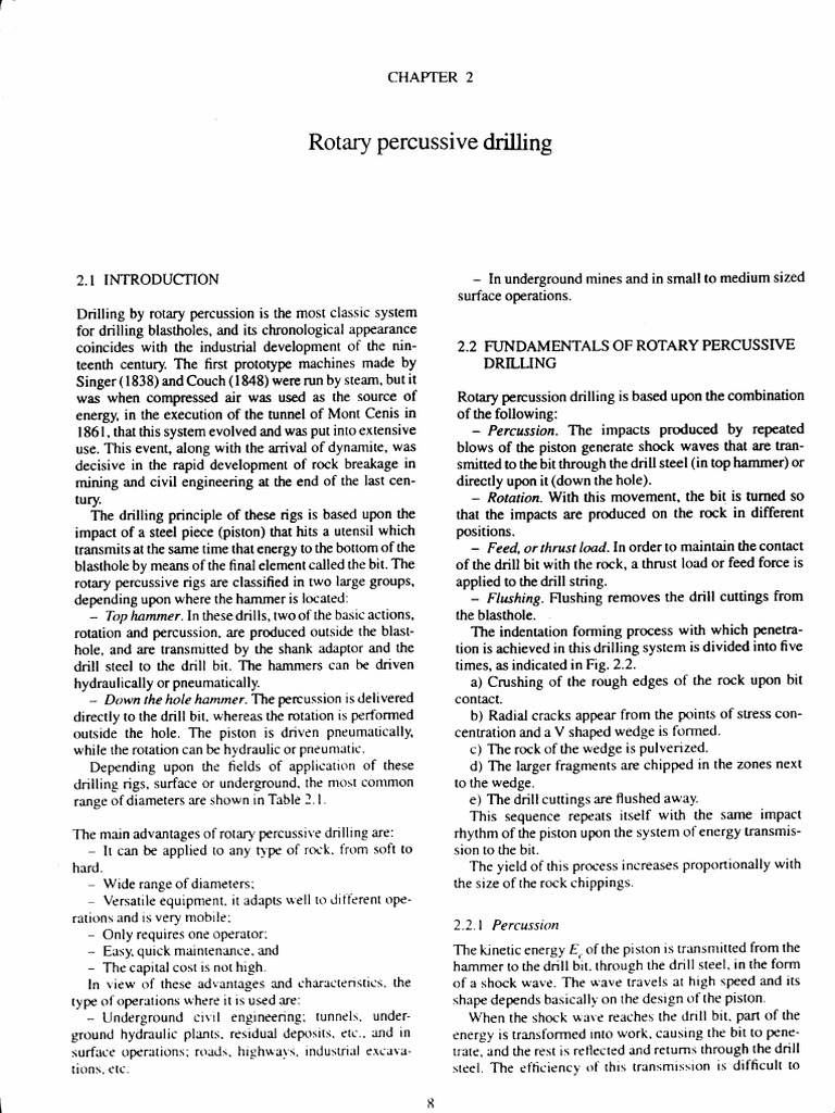 02 Rotary Percussive Drilling | PDF | Drill | Drilling Rig