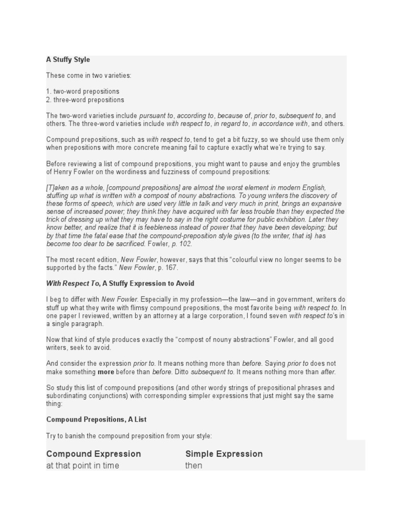 A Stuffy Style: Compound Expression Simple Expression | PDF ...