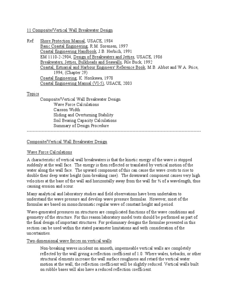 11 Composite Breakwater Design PDF | PDF | Deep Foundation | Waves